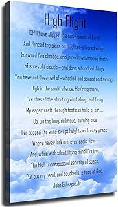 Amazon.com: Inspirational High Flight Poem Poster Canvas Wall Art ...