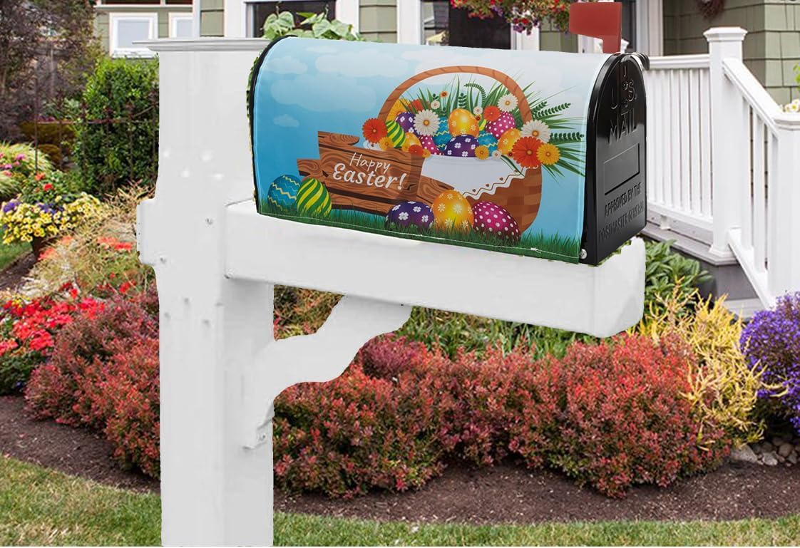 Amazon.com: Welcome Spring Summer Mailbox-Cover Flowers Eggs Box ...