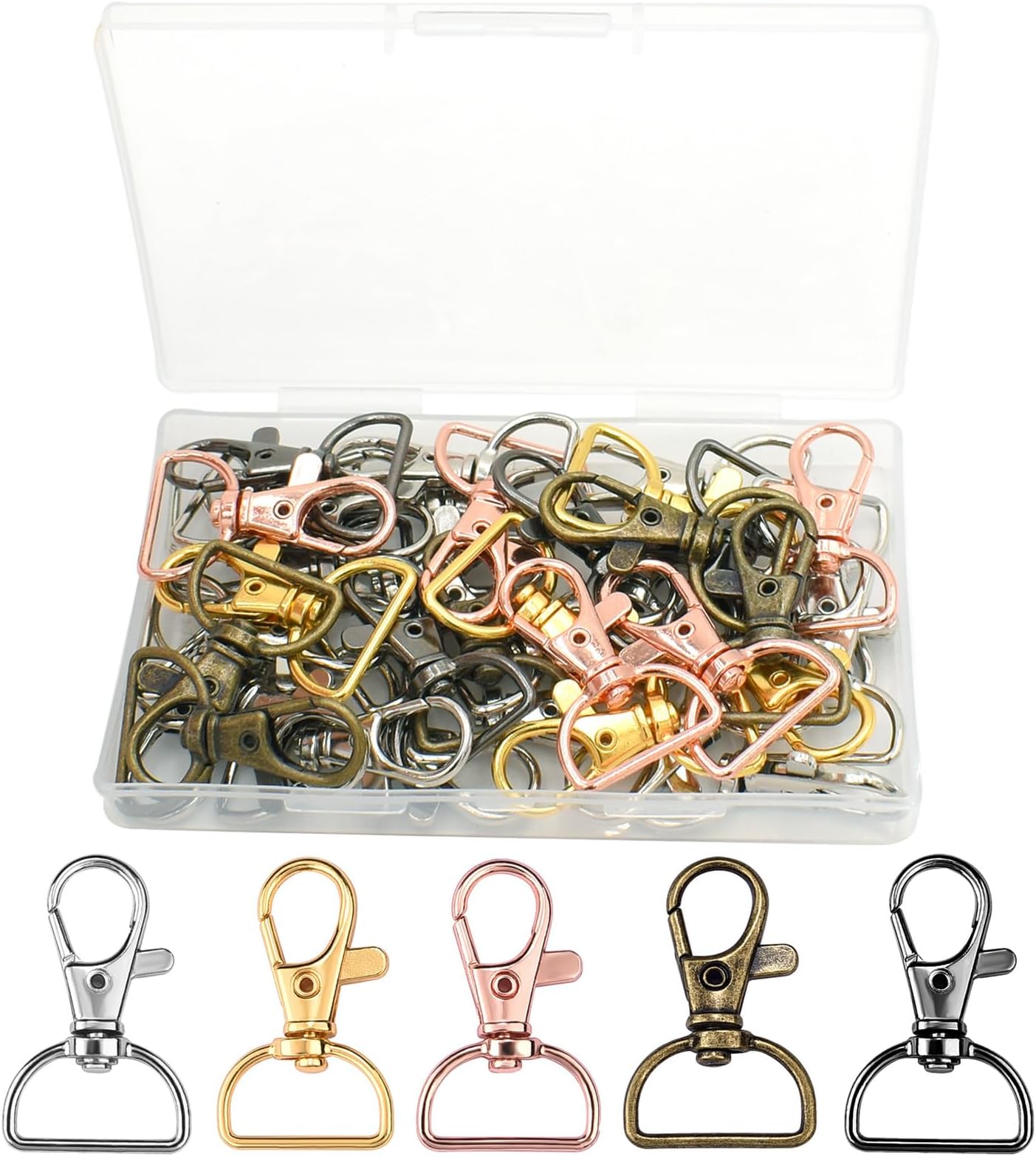 Amazon.com: 96 Pieces Swivel Clasps with D Rings and Slide Buckles Set ...
