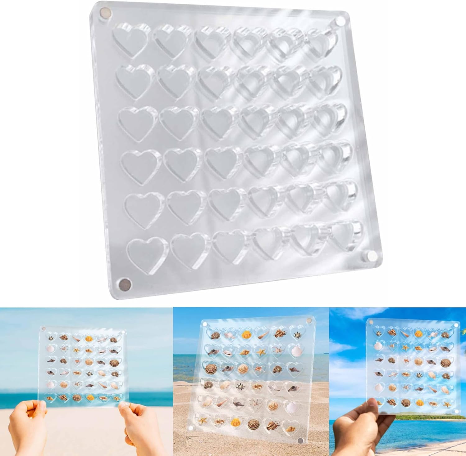 Amazon.com - Acrylic Display Case, 6X6/8X8/10X10 Grids Acrylic Magnetic ...