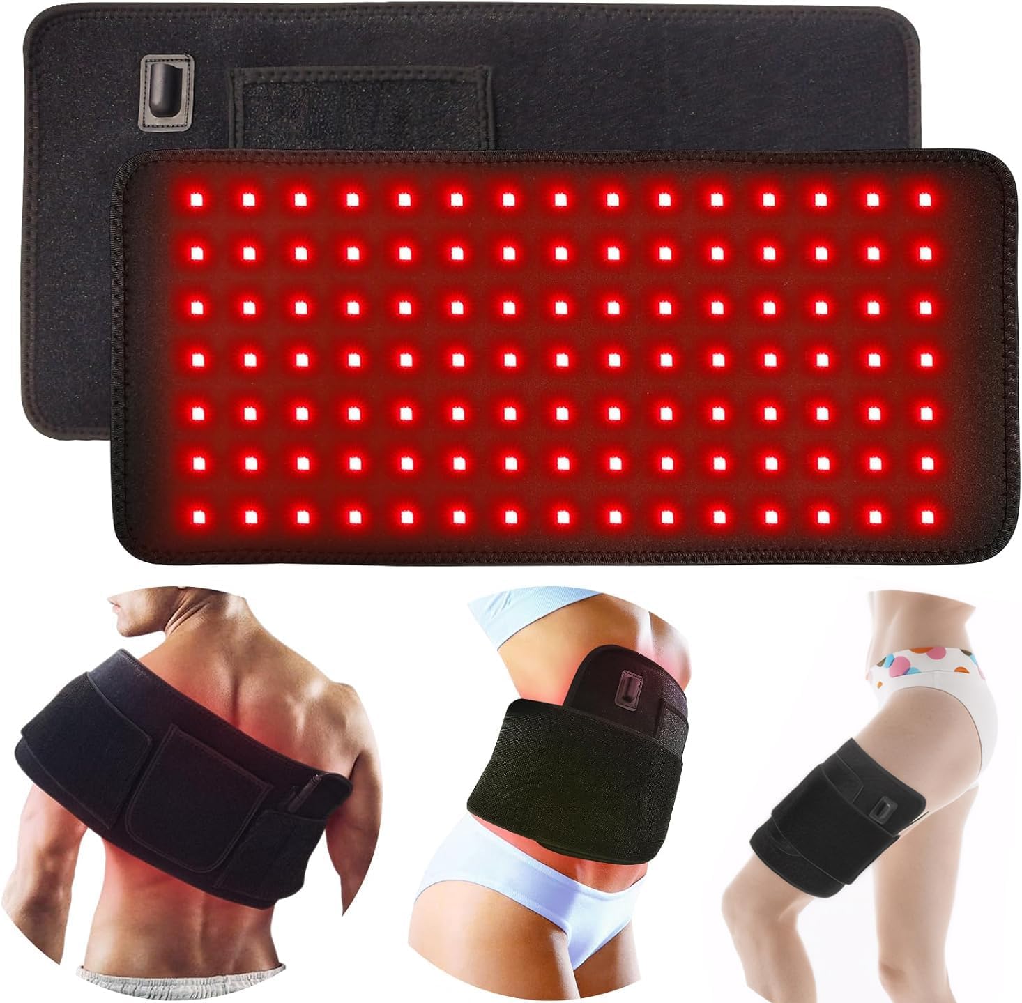 GFTIME Red Light Belt, 120 LED 3-in-1 Chip Red and Near-Infrared Light ...