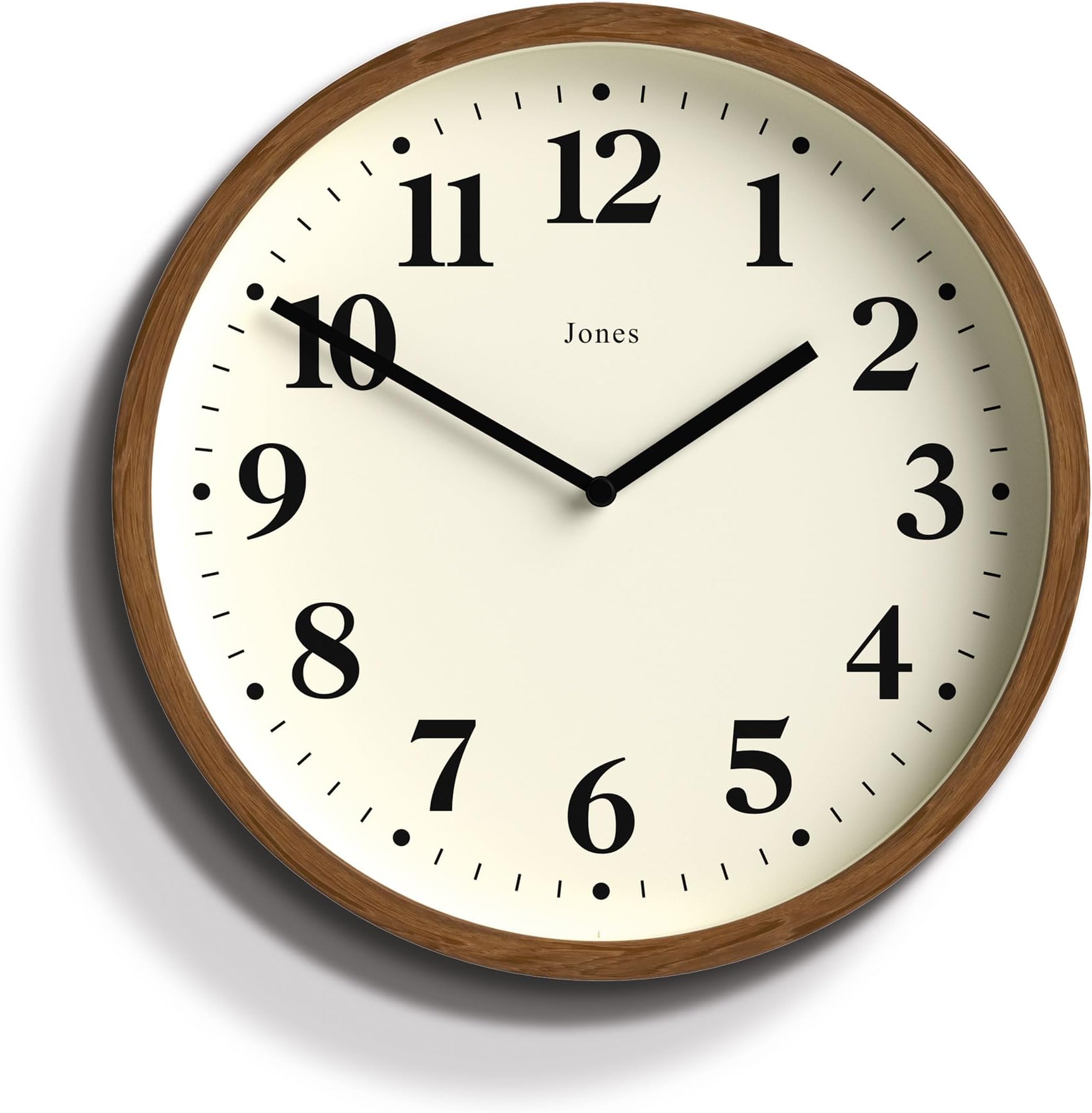 Jones Clocks® Lodge wall clock | Small modern clock | 25cm | Dark faux ...