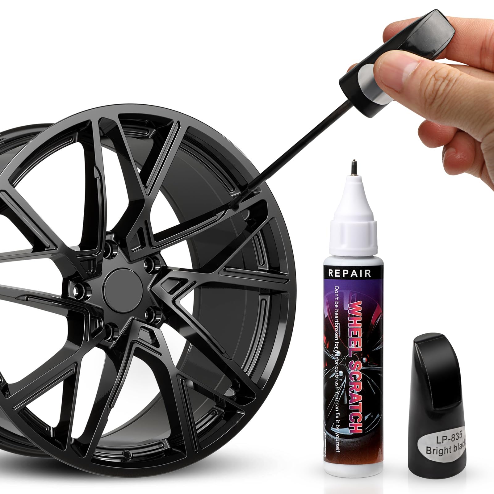 Amazon.com: TUTUDOW Gloss Black Car Rim Touch Up Paint, Quick And Easy ...