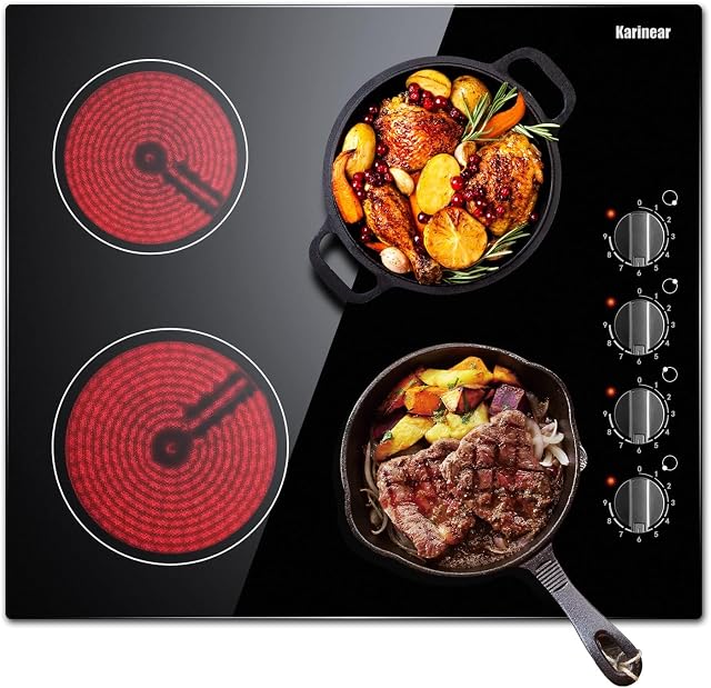 Karinear Ceramic Hob 60cm Built In 4 Zones Ceramic Hob | Desertcart ...