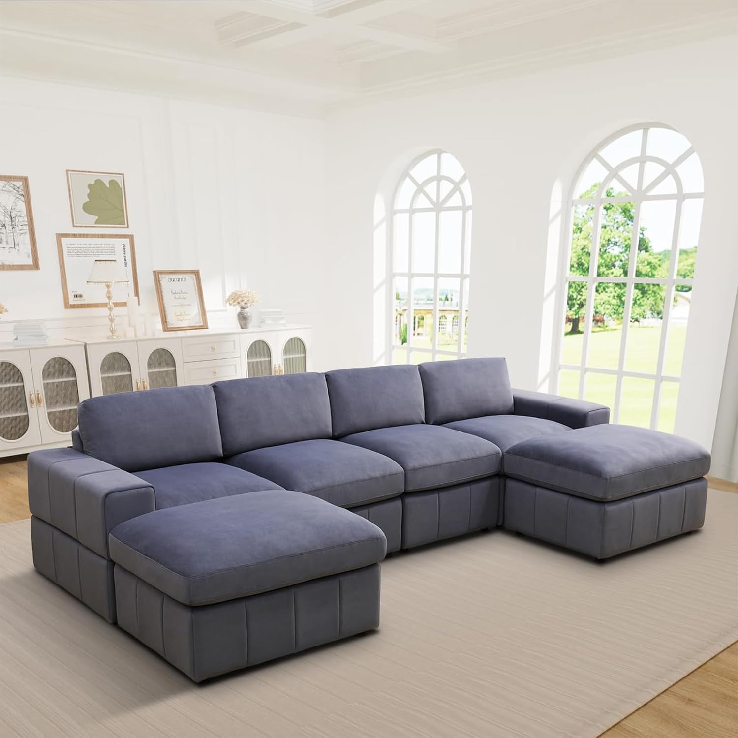 Amazon.com: YIPDFERNOR Blue Cotton and Linen Oversized Modular ...