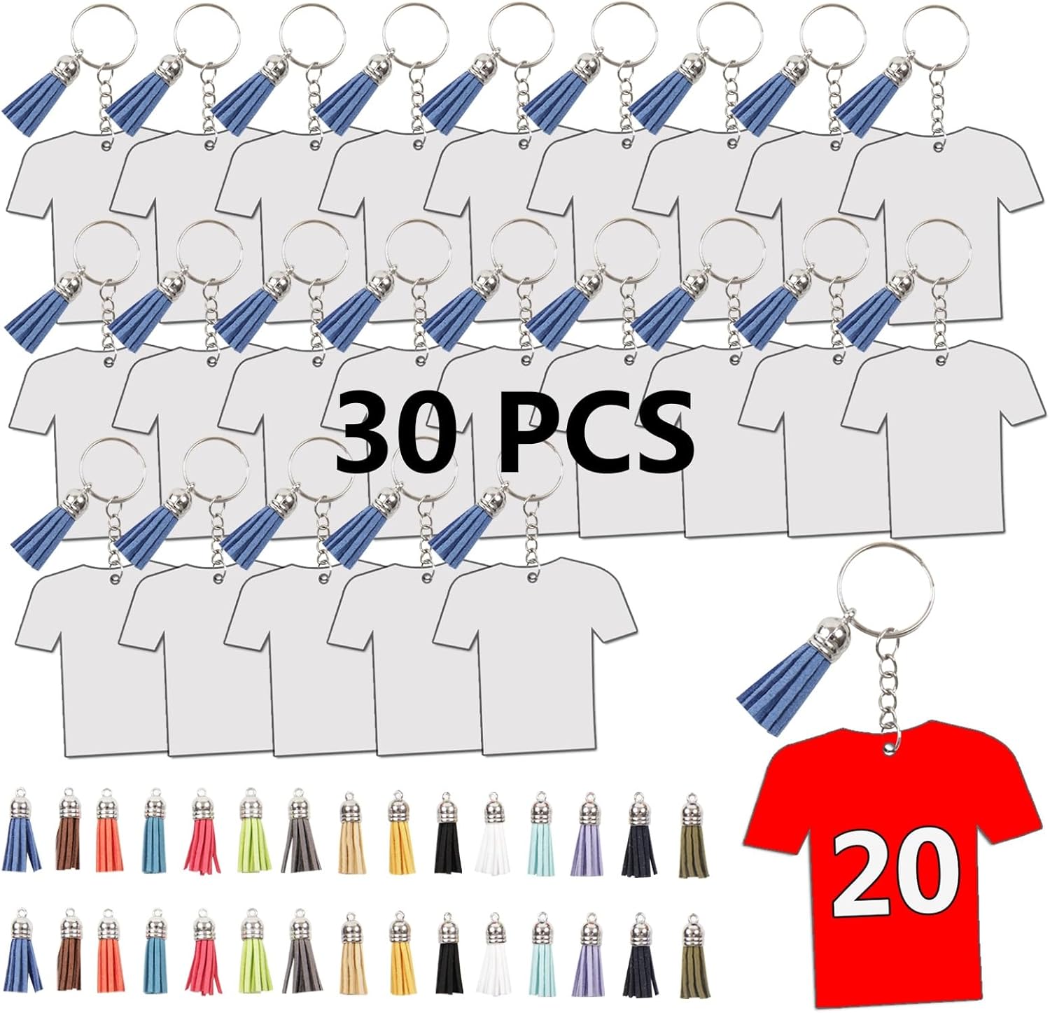 Amazon.com: AiDiYGECO 90 PCS sublimation keychain blanks with Tassels ...