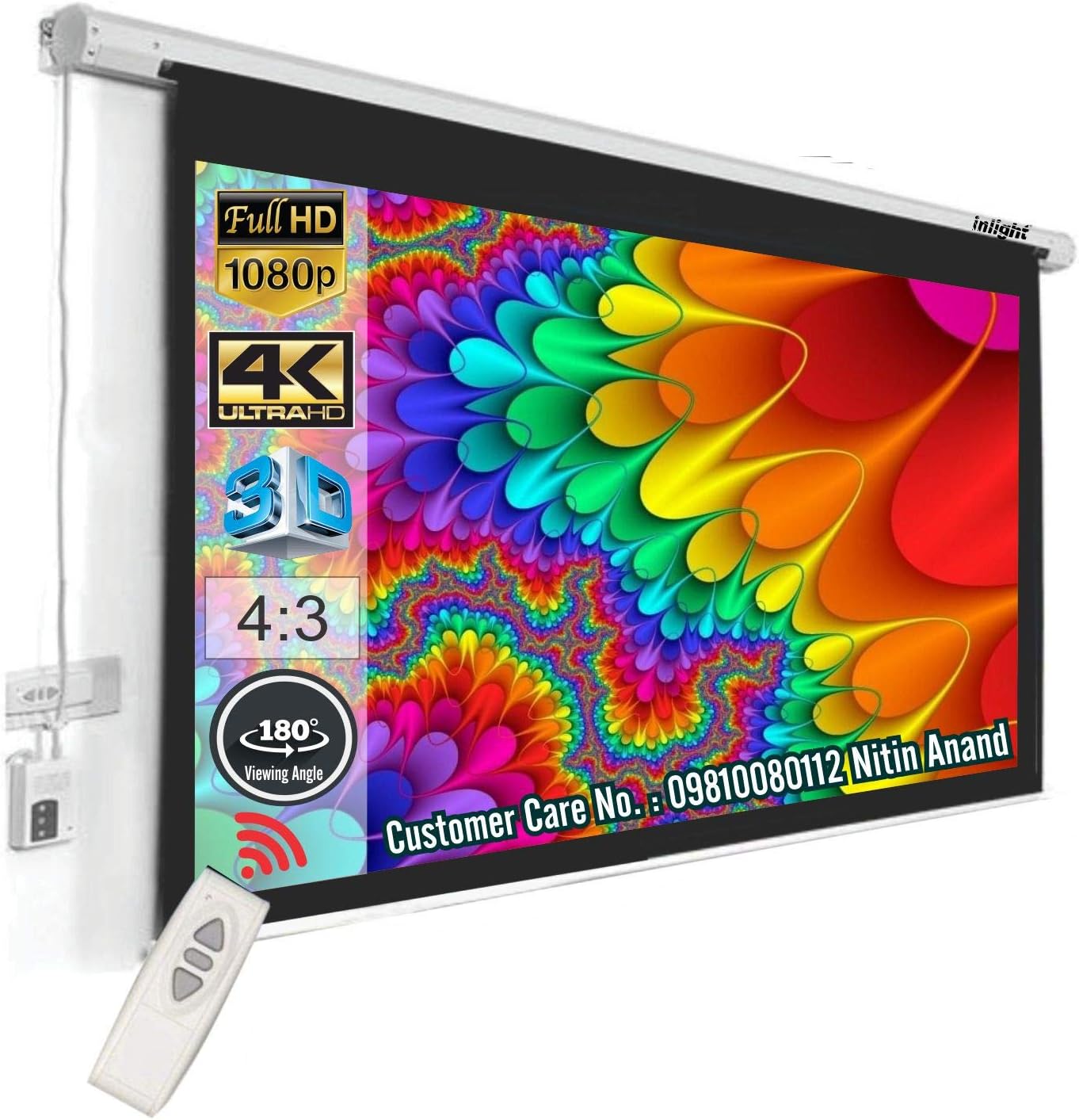 ezCinema Projector Screen 120 inch Diagonal UHD-3D-4K Ready Technology ...