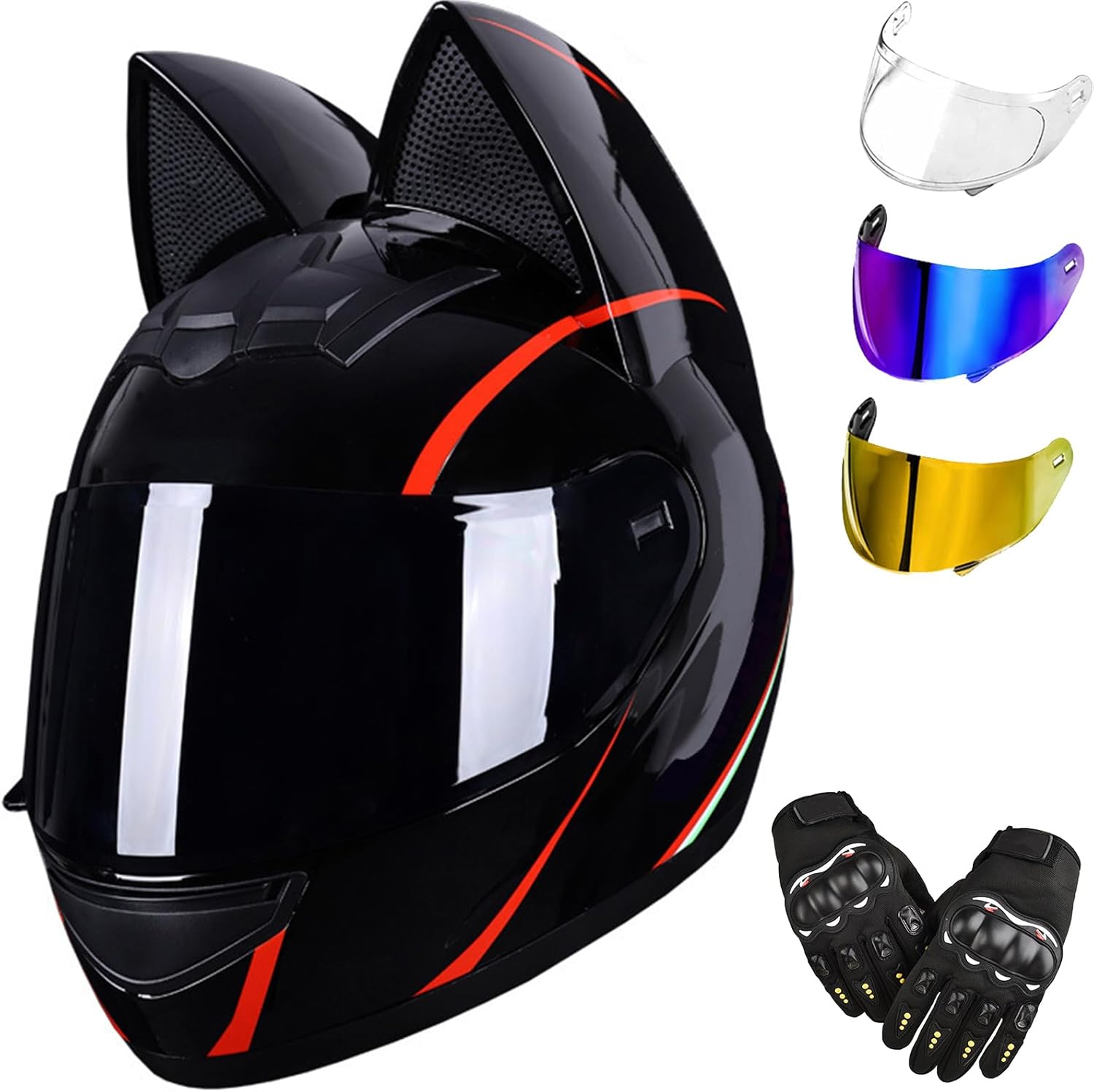 Cat Ear Motorcycle Helmet, Full Face Flip-Up Australia | Ubuy