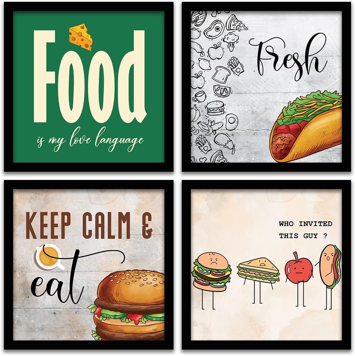 VASL™ Studio Food Framed Wall Posters for Cafe and Restaurant Food ...
