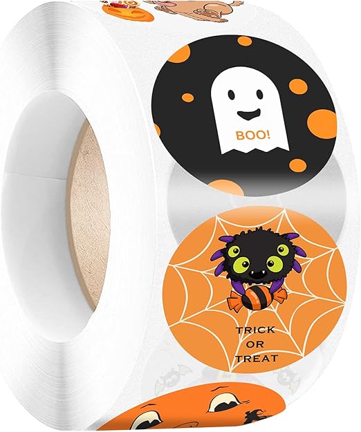 Amazon.com: Halloween Round Stickers Gift, Kids Adult Character Seal ...