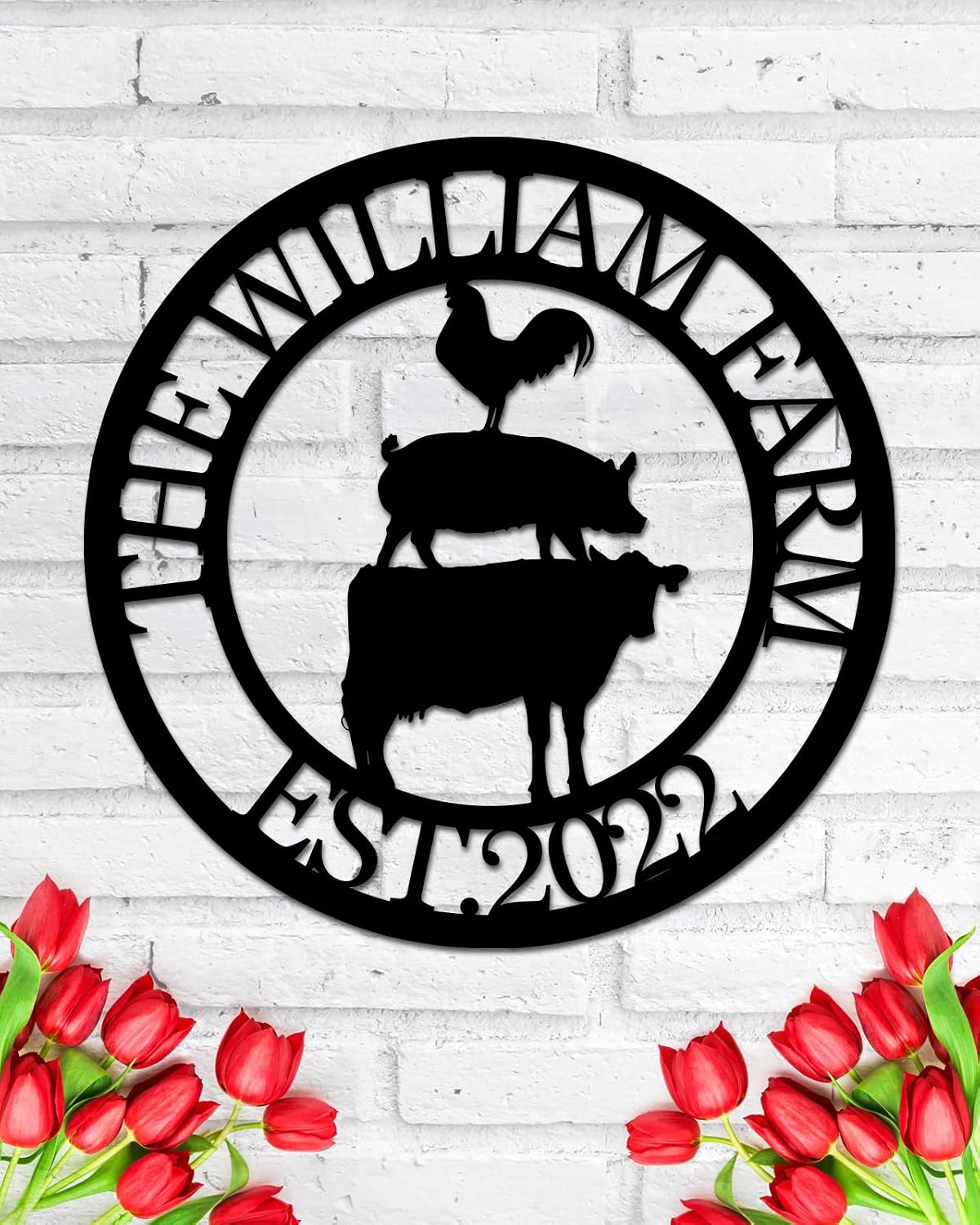 Amazon.com: Custom Farm Metal Signs, Custom Chicken Pig Cow Metal Name ...