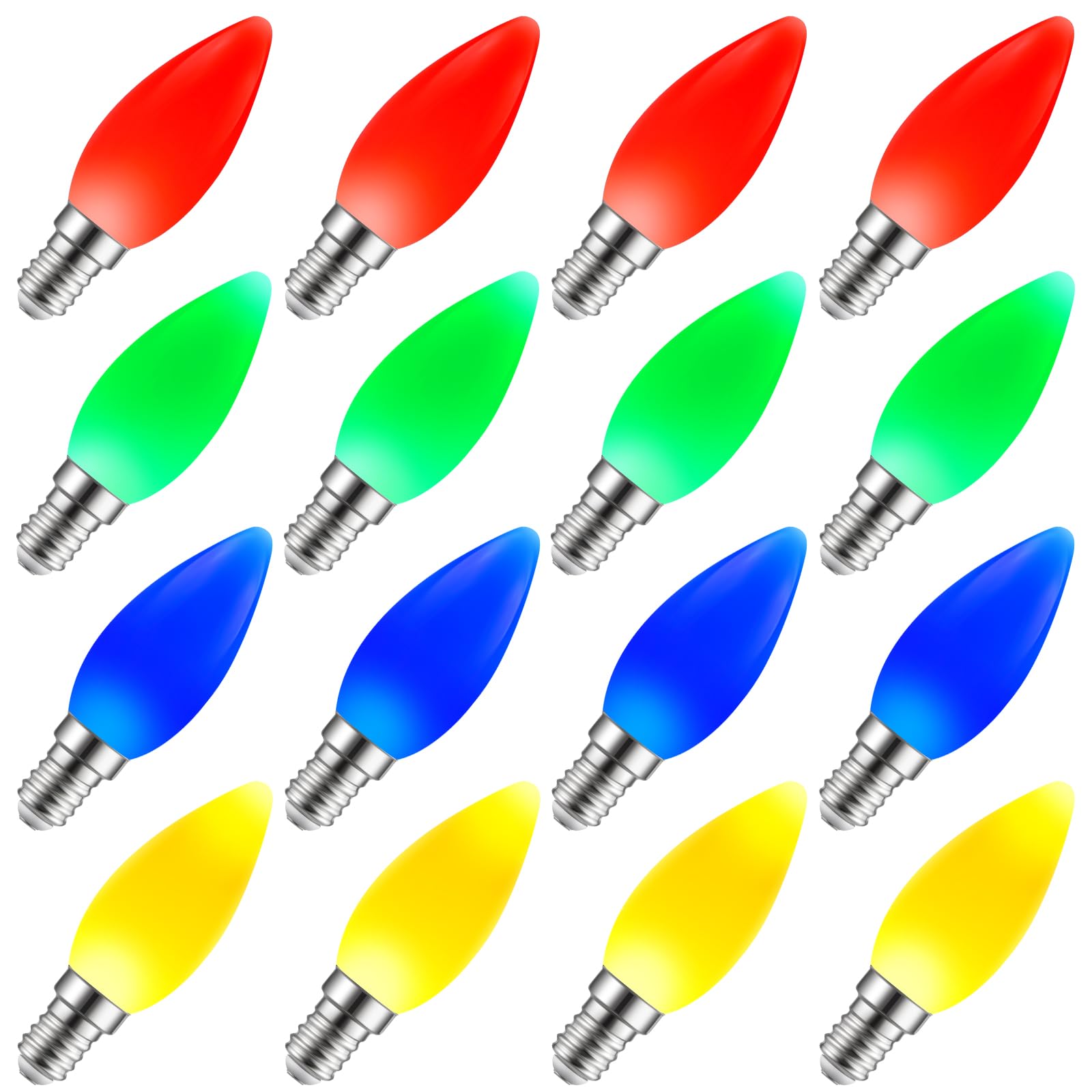 Dreyoo 16 Pcs E14 1W LED Light Bulbs Replacement Christmas Candle Bulbs ...