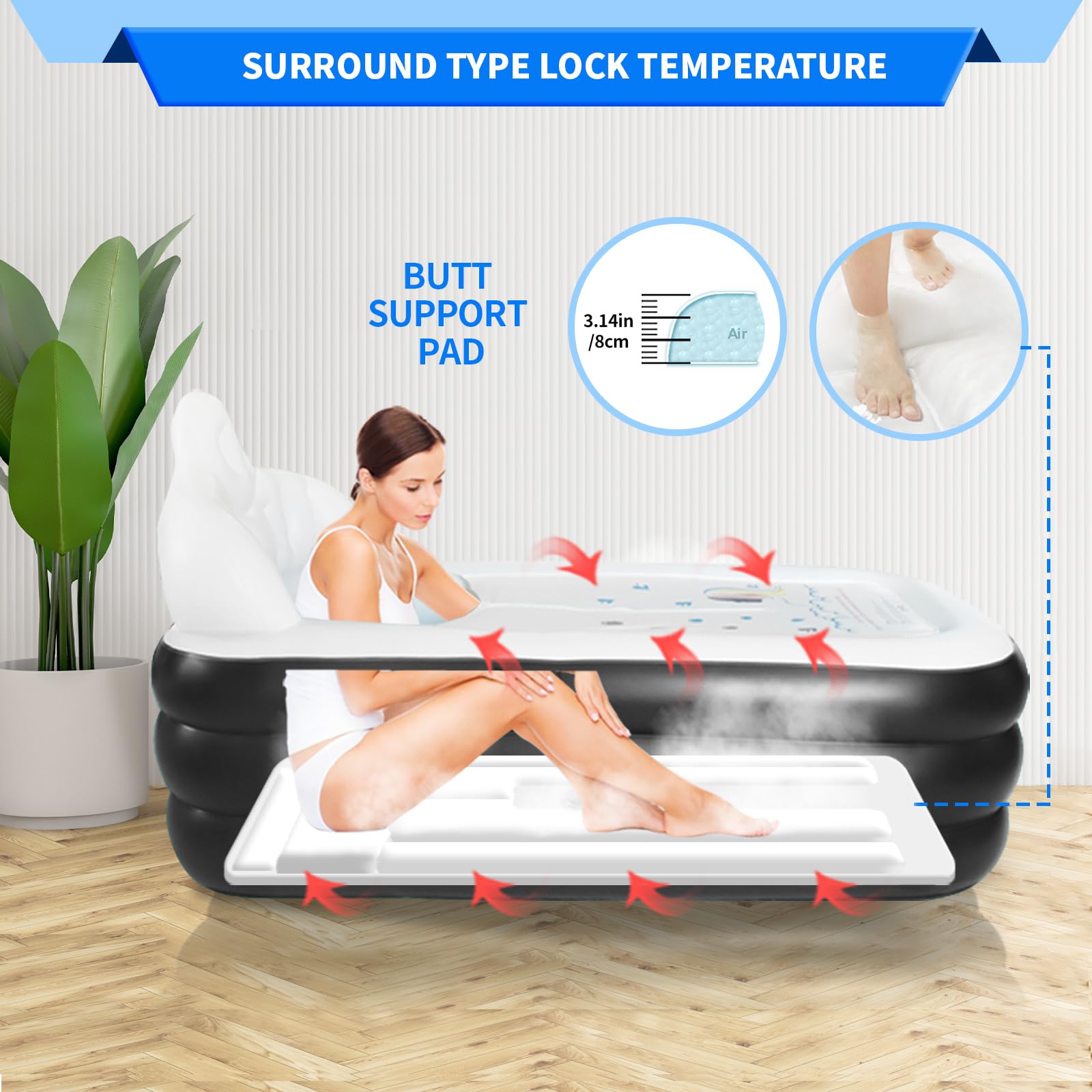 Snapklik.com : INFLATOAST Portable Bathtub Adult,Ice Bath Tub For ...