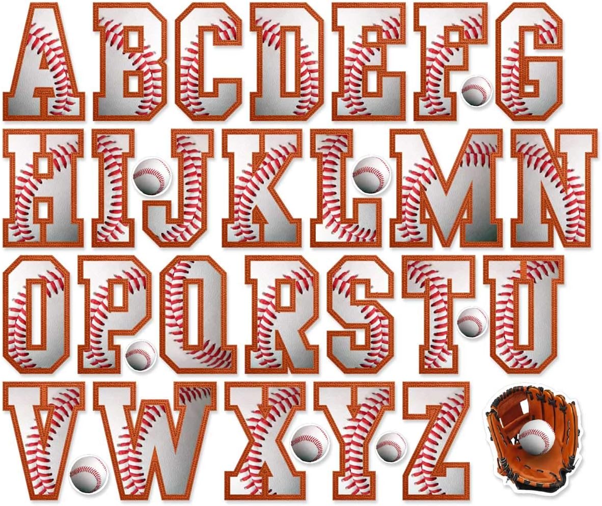 Amazon.com: Baseball Letters Alphabet Wall Stickers Peel and Stick ABC ...