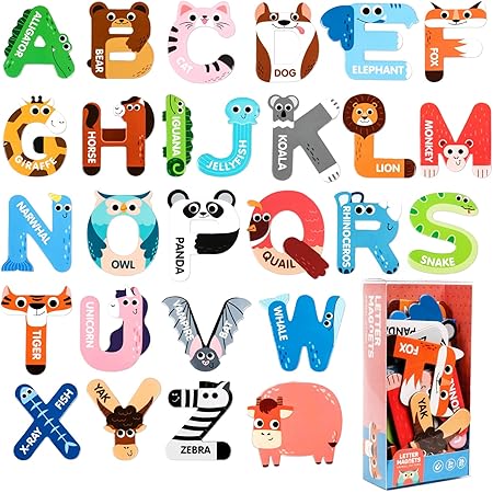 Amazon.com: 52 Magnetic Alphabet, 26 Uppercase & 26 Lowercase Letters ...