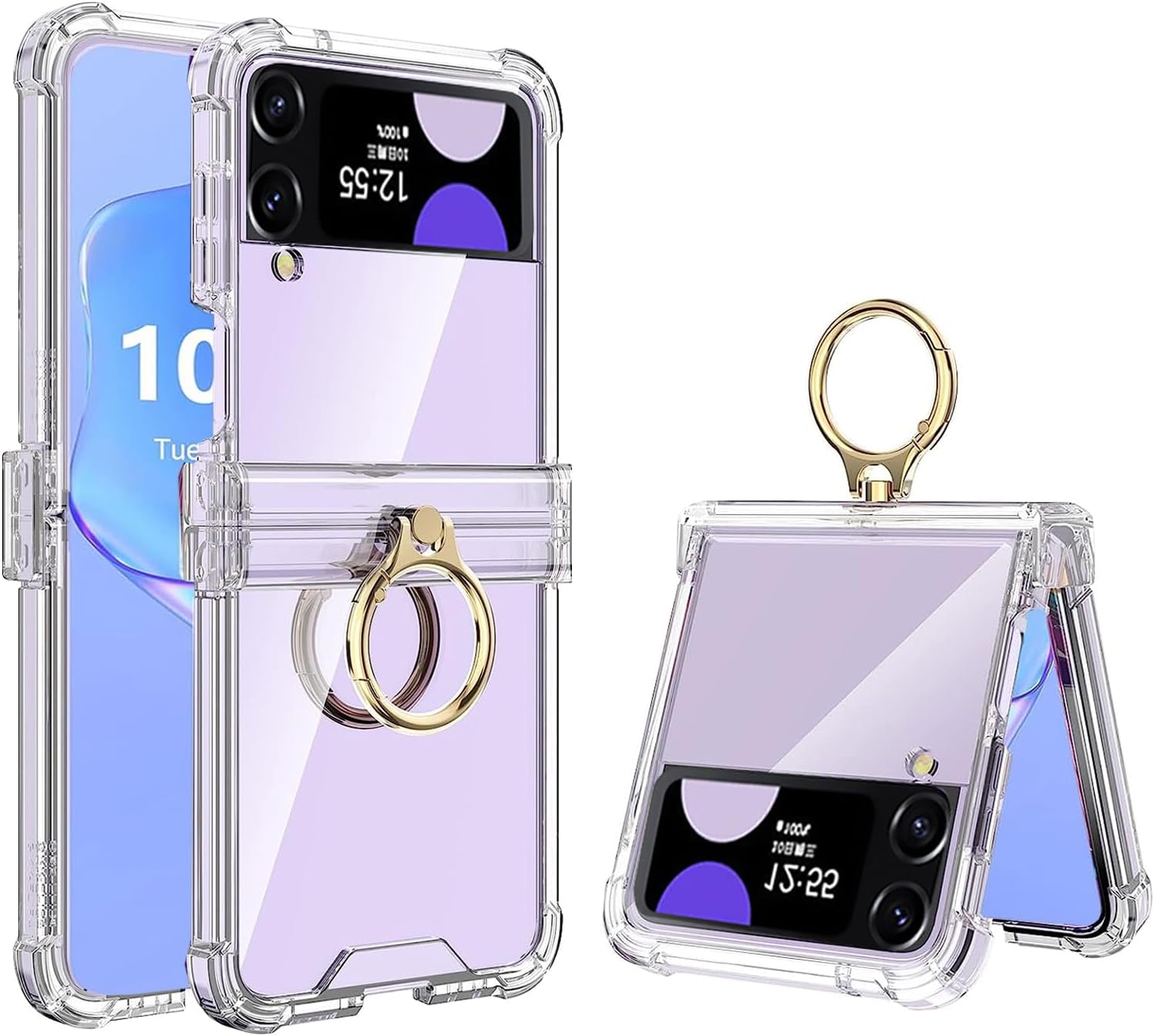 Amazon.com: Clatoxi for Samsung Galaxy Z Flip 4 Clear Case with Hinge ...