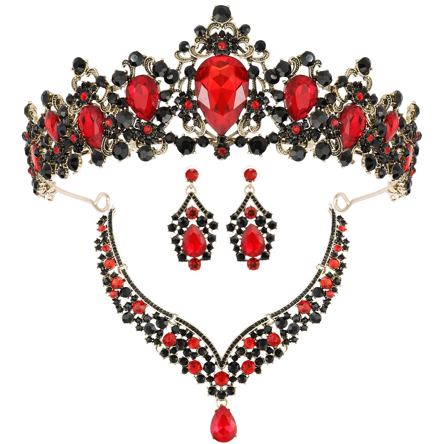Amazon.com: Didder Halloween Vampire Crown Necklace and Earring Jewelry ...