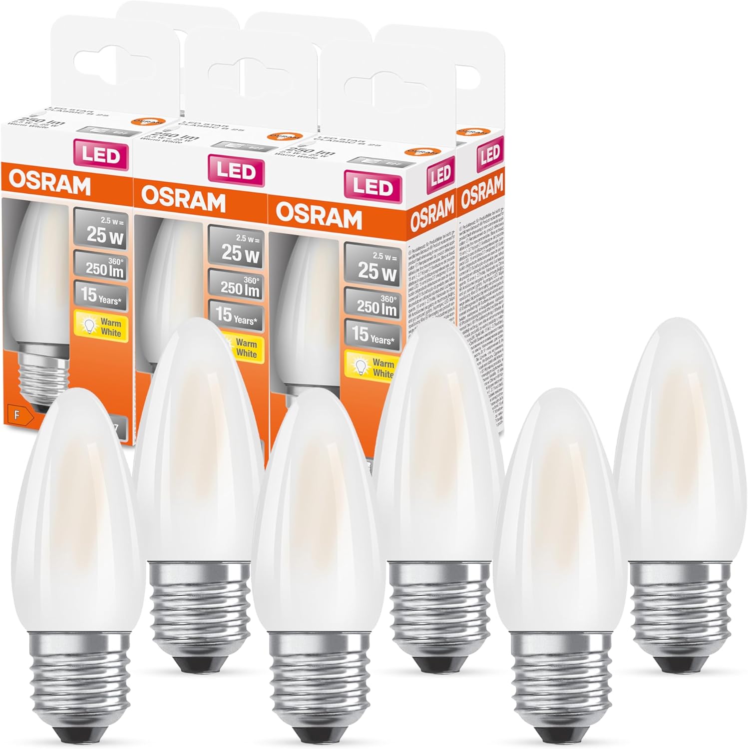 OSRAM LED Star Classic B25 LED Lampe für E27 Sockel, Kerzenform, GL FR ...