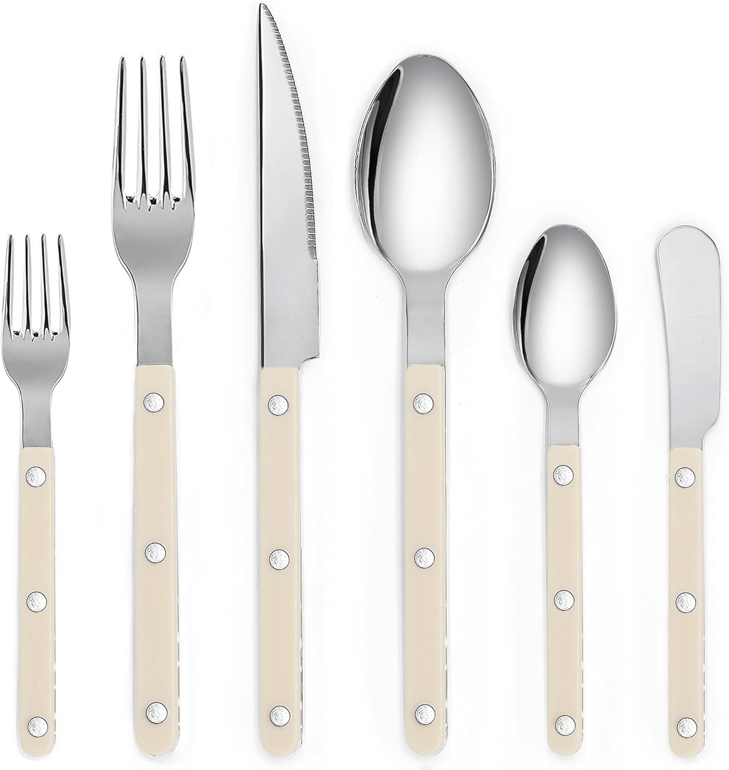 Amazon.com | PINKRELLA 6-Piece Stainless Steel Flatware Silverware ...