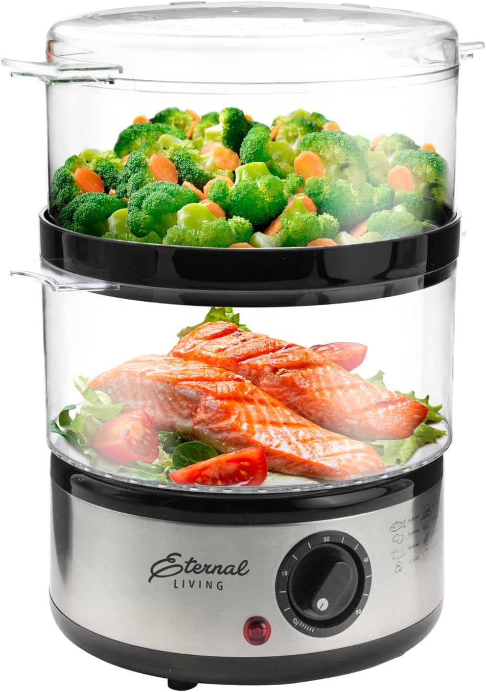 Amazon.com: Electric Food Steamer Stackable Two-Tier Bowls, 5 Quart ...