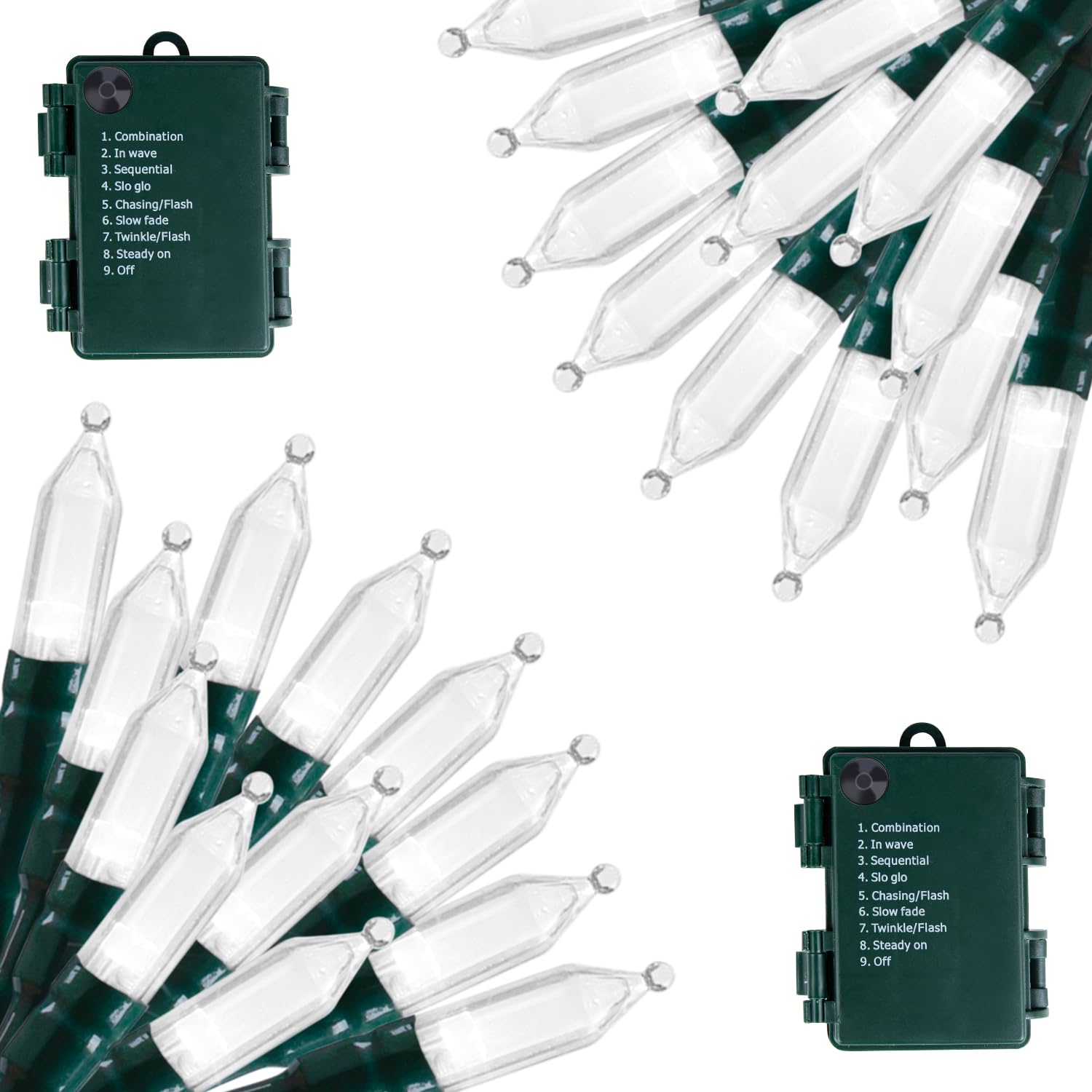 Amazon.com: Battery Operated Christmas Lights 2 Pack 18 Feet 50 LED ...