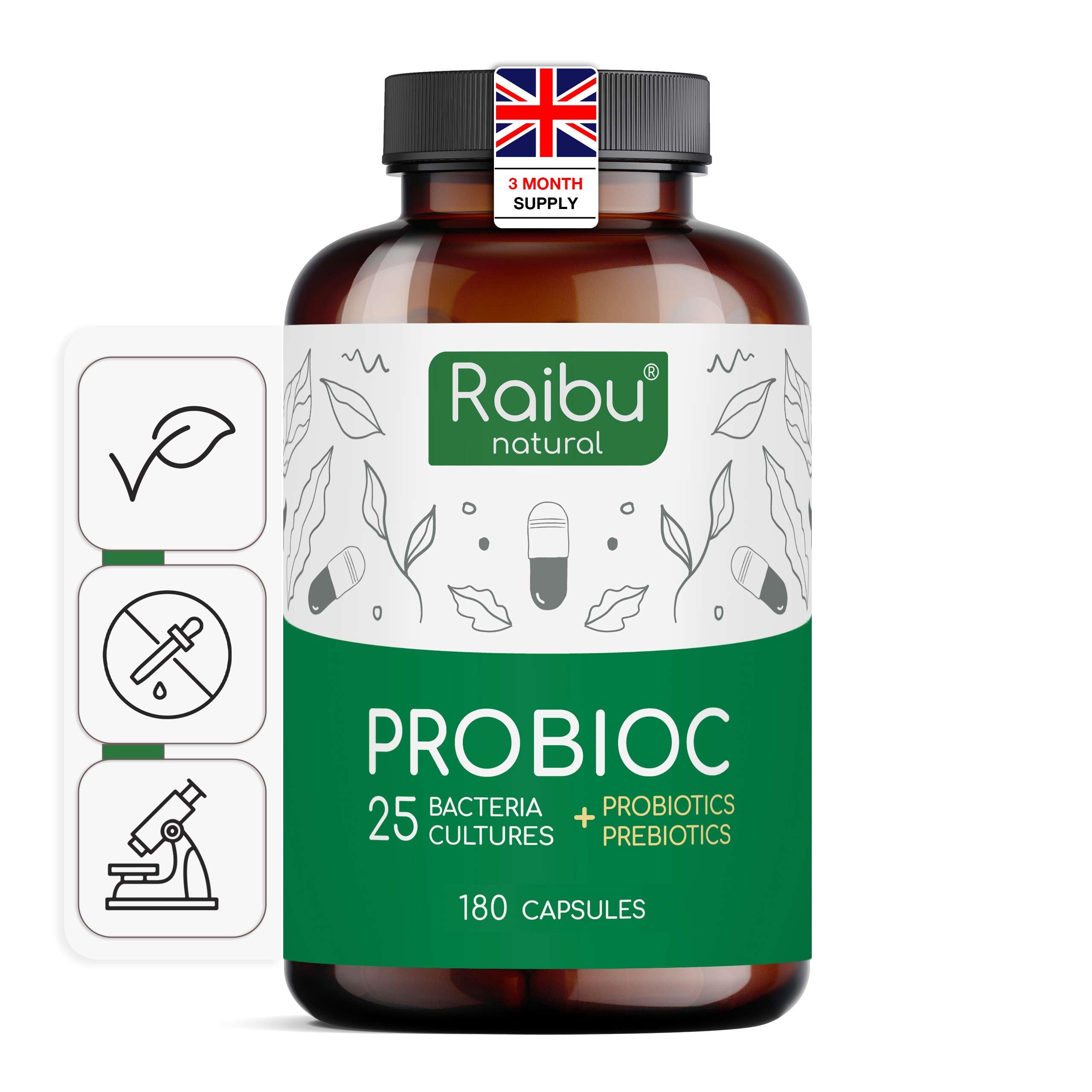 Raibu Probiotics for Gut Health - Probiotics & Prebiotics - 25 ...