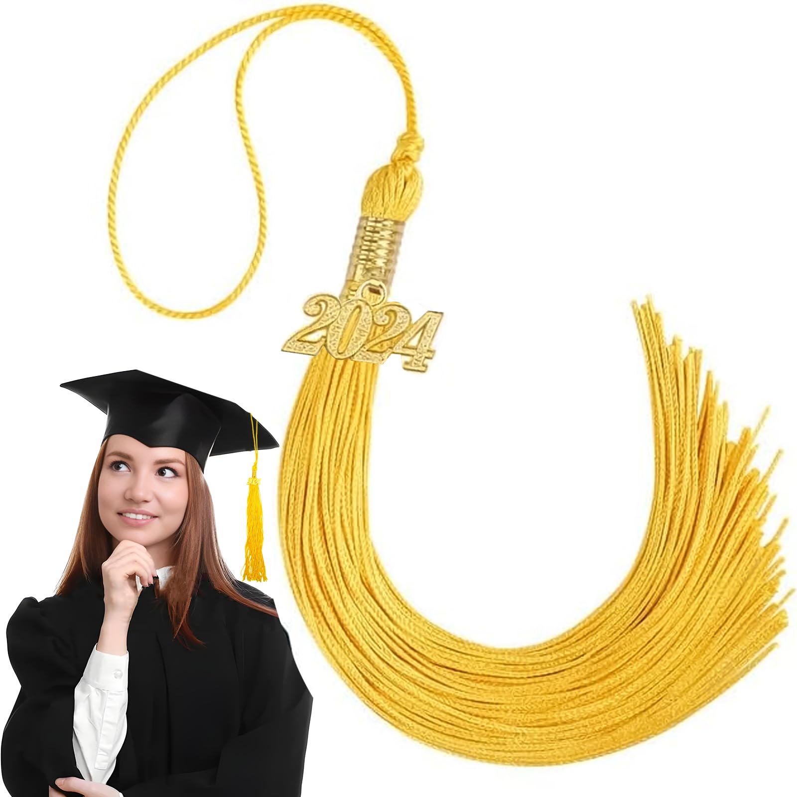 Amazon.com: 2024 Graduation Tassels,9" Long Gold Charms For Grad Caps ...
