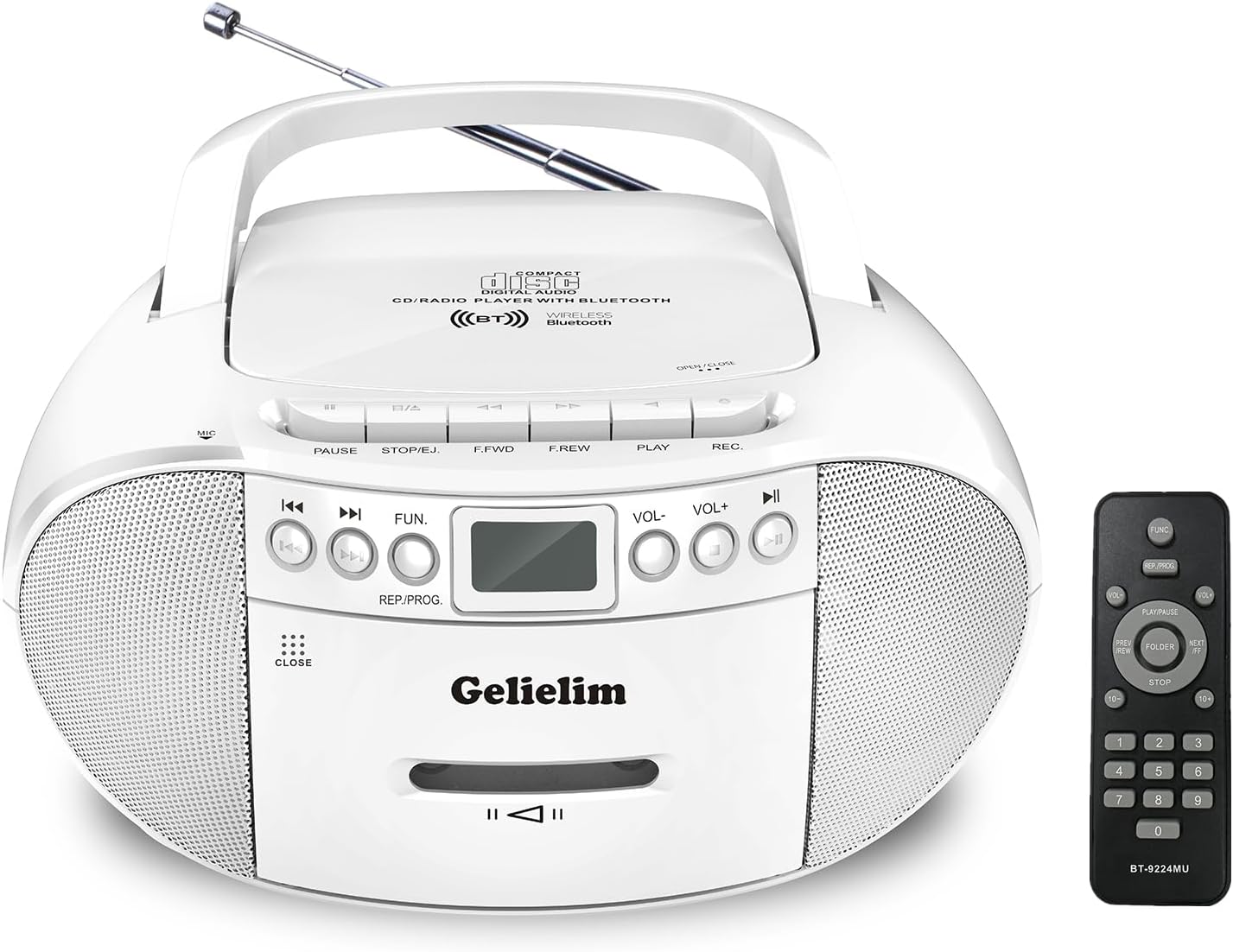 Amazon.com: GPX BCA209B Portable Am/FM Boombox with CD and Cassette ...
