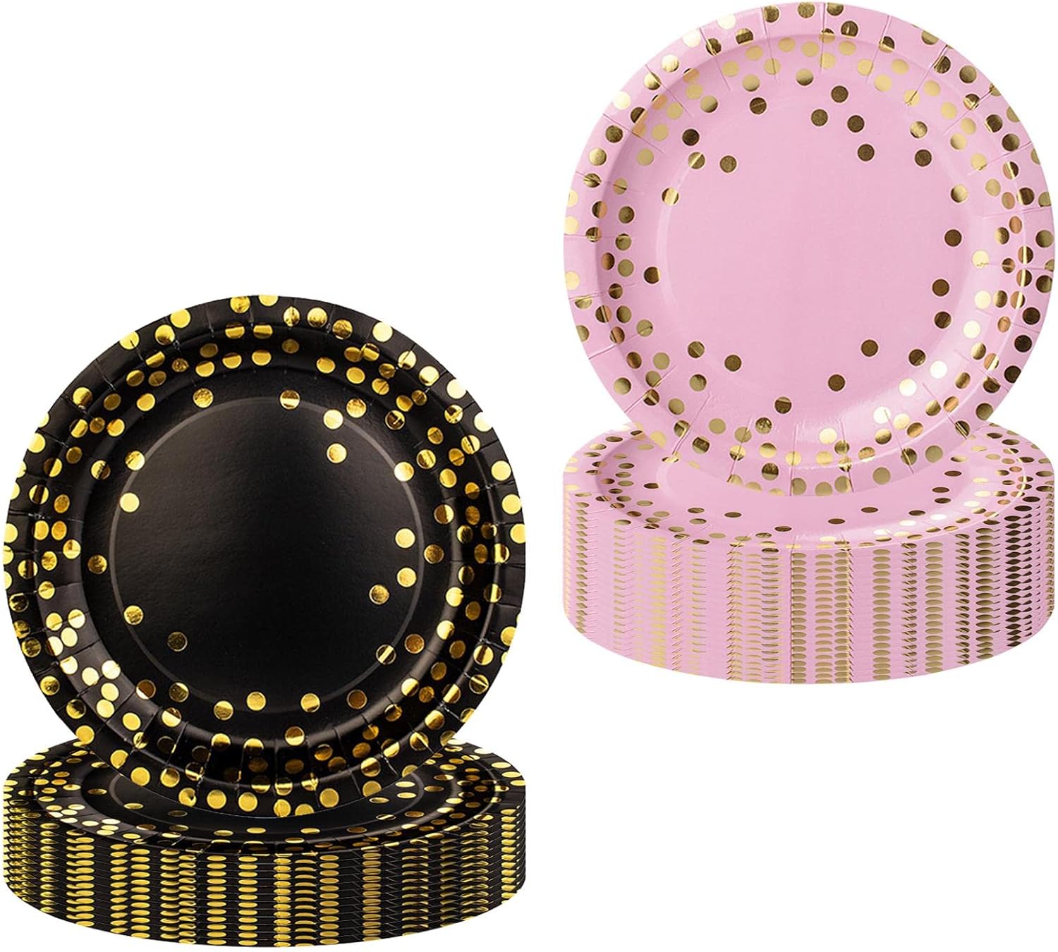 50PCS Party Paper Plates,7 Inch Thicken Birthday Paper Plates ...