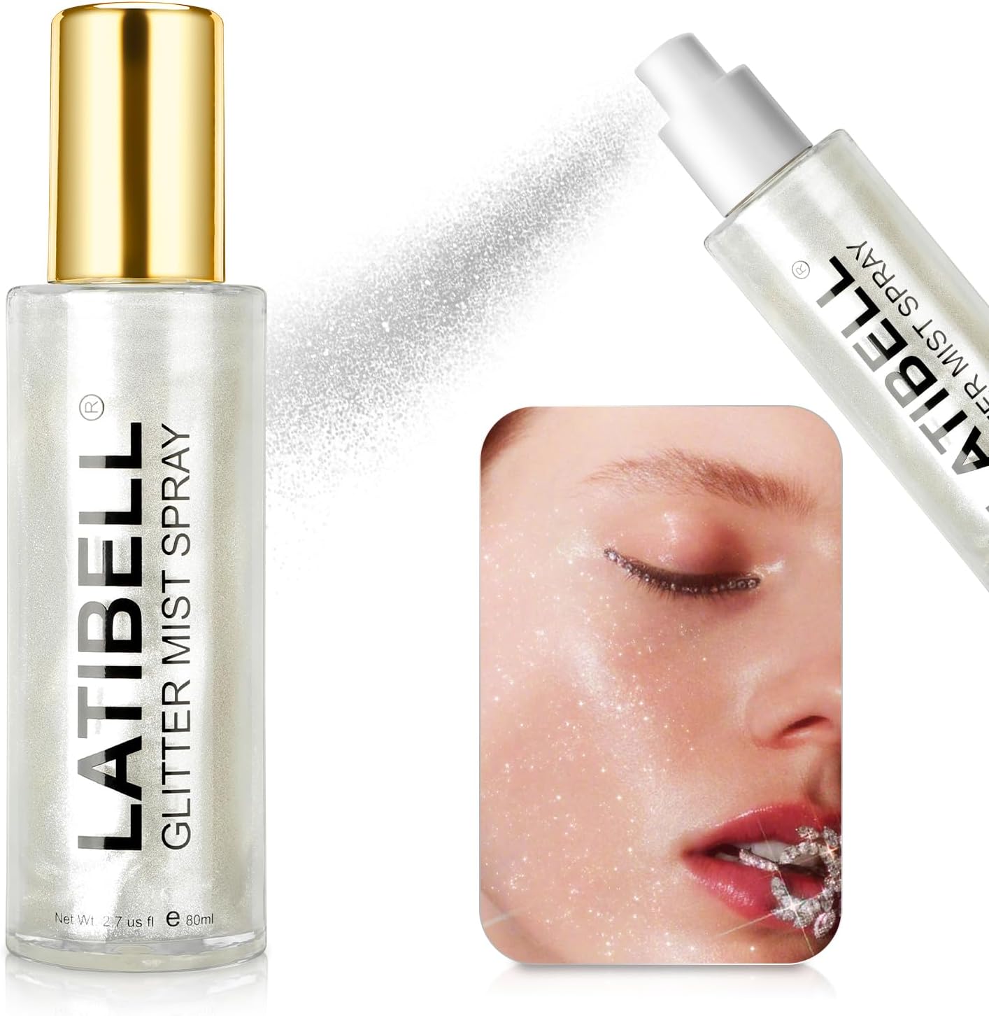 Amazon.com : LATIBELL Glitter Spray Mist, Body Glitter Spray, Hair ...