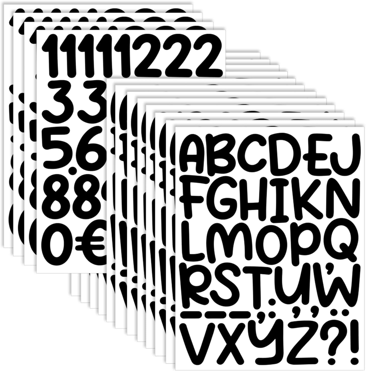 Amazon.com: 416pcs 8 Sheets Letter Stickers, 1 Inch 2 Inch Self ...