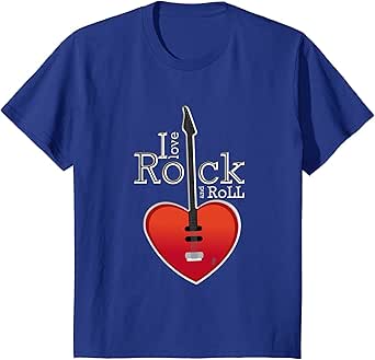 Amazon.com: I Love Rock and Roll Shirt Gift Guitar T-Shirt : Clothing ...