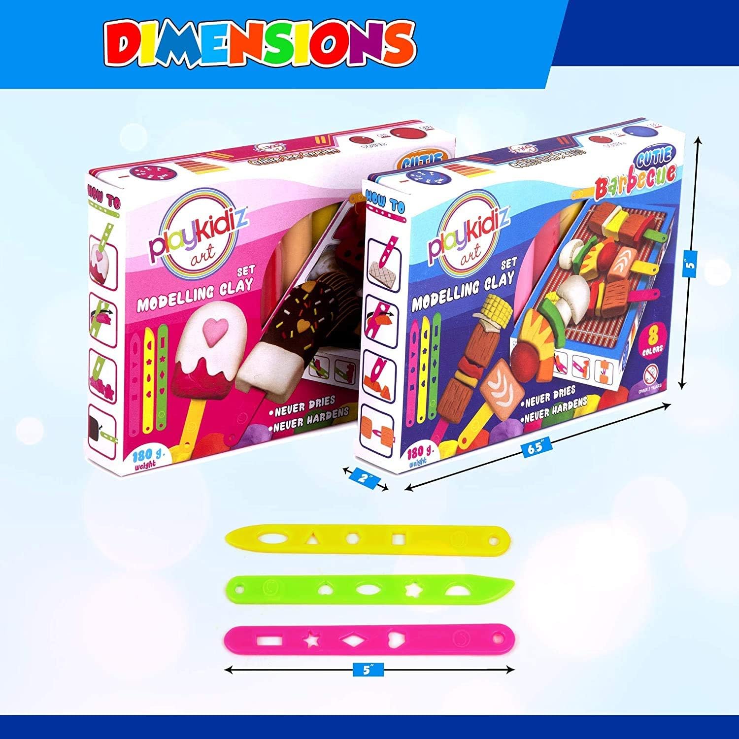 Playkidiz Art Modeling Polymer Clay Set of Ice Cream and BBQ ...