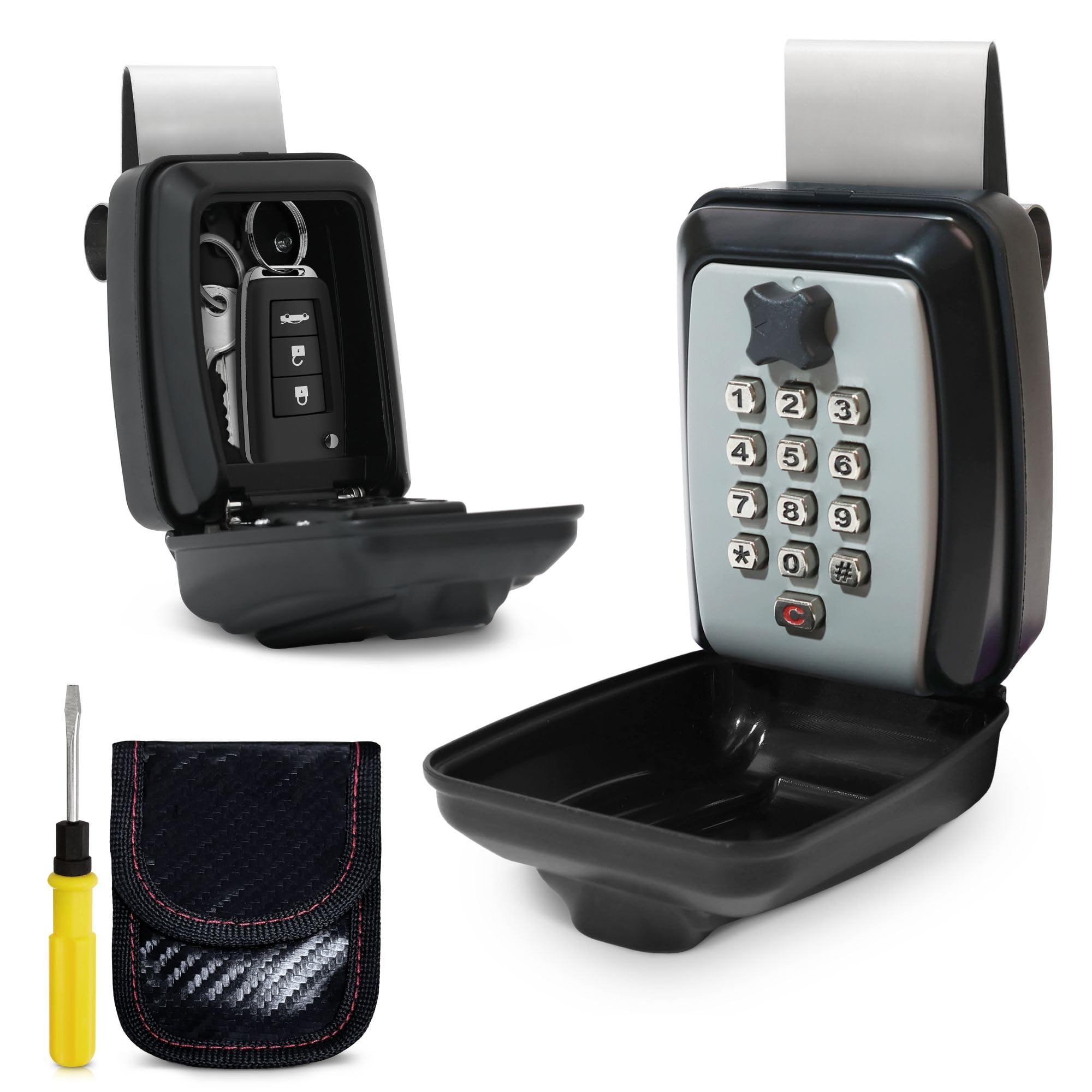 Amazon.com: Rinkou Car Key Lock Box | Portable Lockbox for Car Keys ...