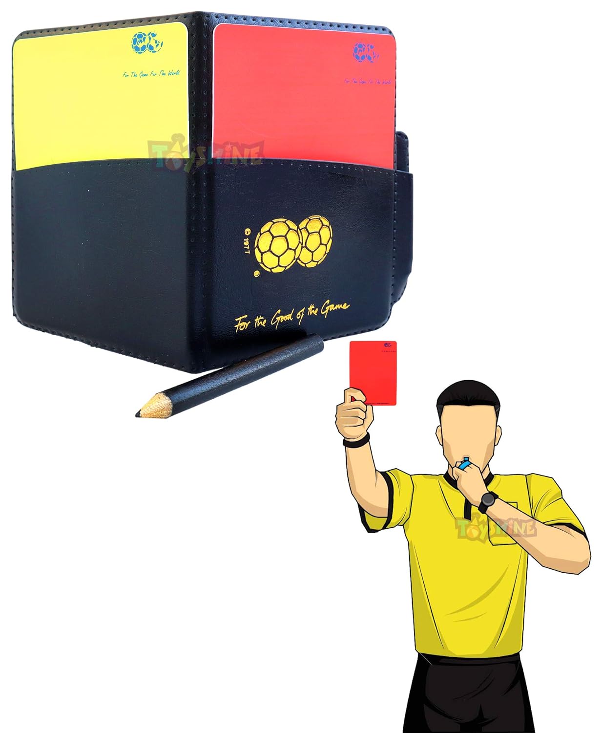 Toyshine Soccer Referee Notebook Card Set, Red & Yellow Card, Scorebook ...