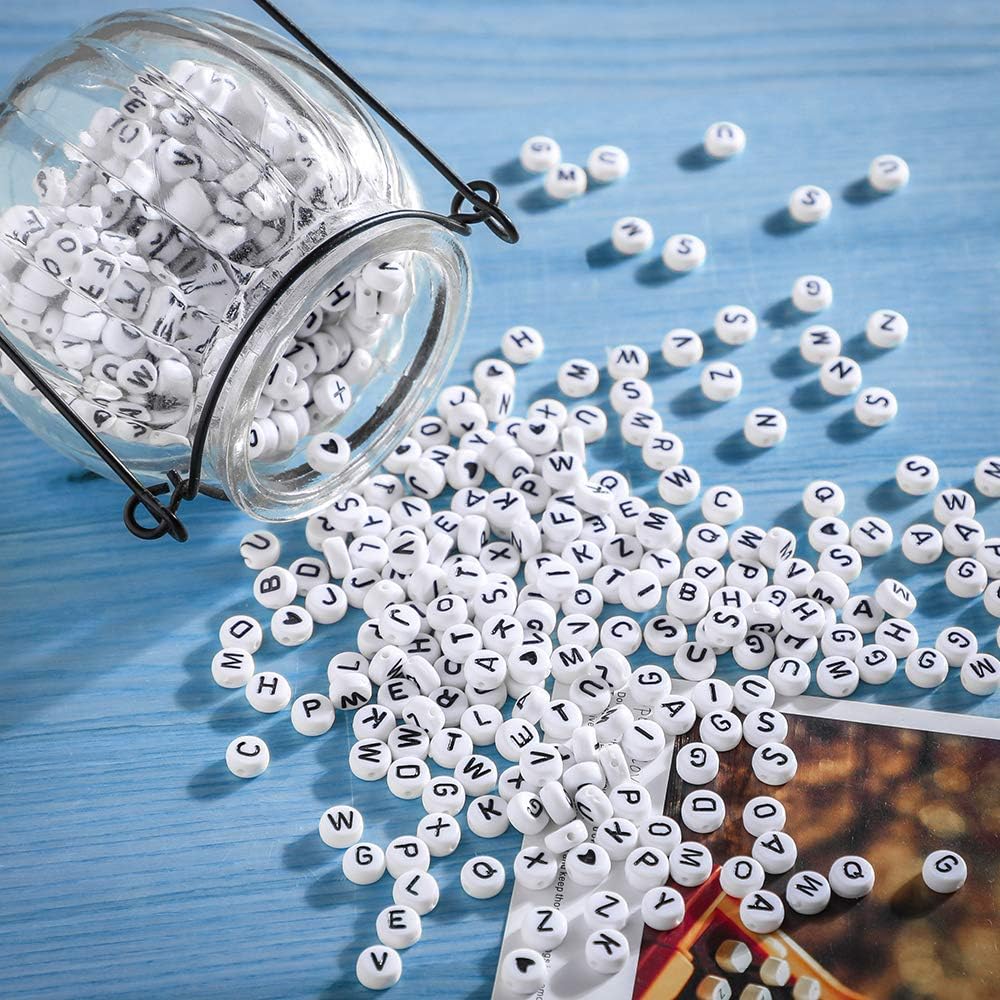 1200 Pieces A-Z Letter Beads, 27 Styles Sorted Alphabet Beads and ...