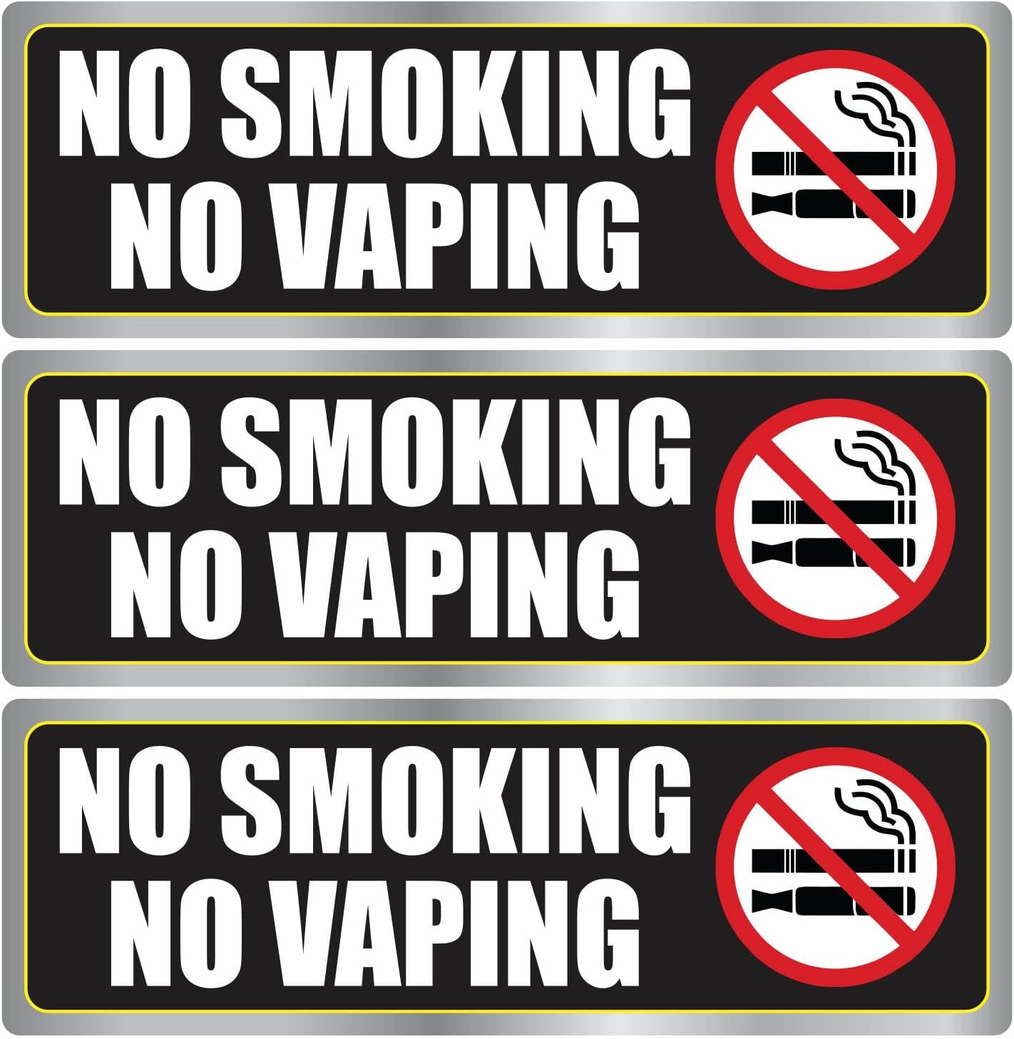 Amazon.com: No Smoking No Vaping Sticker - (Pack of 12) 9" x 3" Large ...