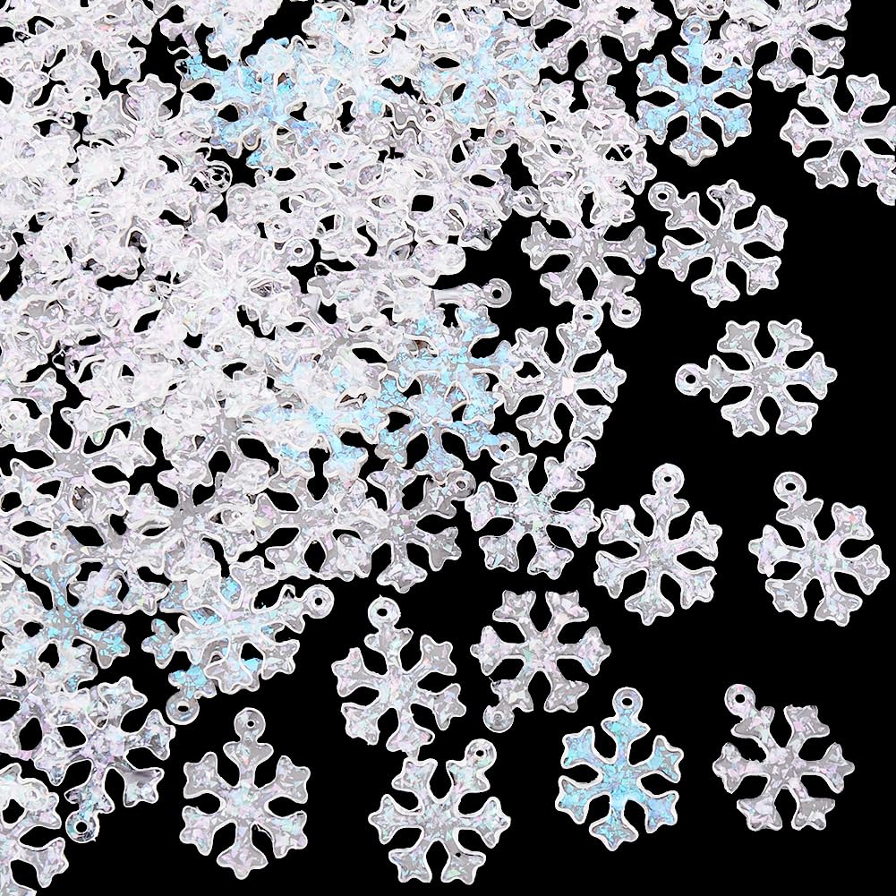 Amazon.com: SUNNYCLUE 1 Box 100Pcs Snowflakes Christmas Charm Winter ...