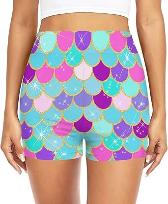 Amazon.com: UMIRIKO Colorful Mermaid Scales Turquoise Womens Swim ...