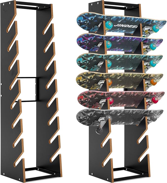 Amazon.com : Vercraft Wooden Skateboard Rack Floor Skateboard Stand ...