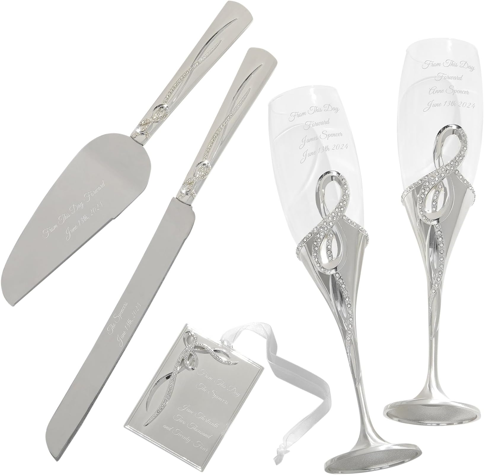 Amazon.com | THINGS REMEMBERED Engraved Infinity Wedding Gift Set (Free ...