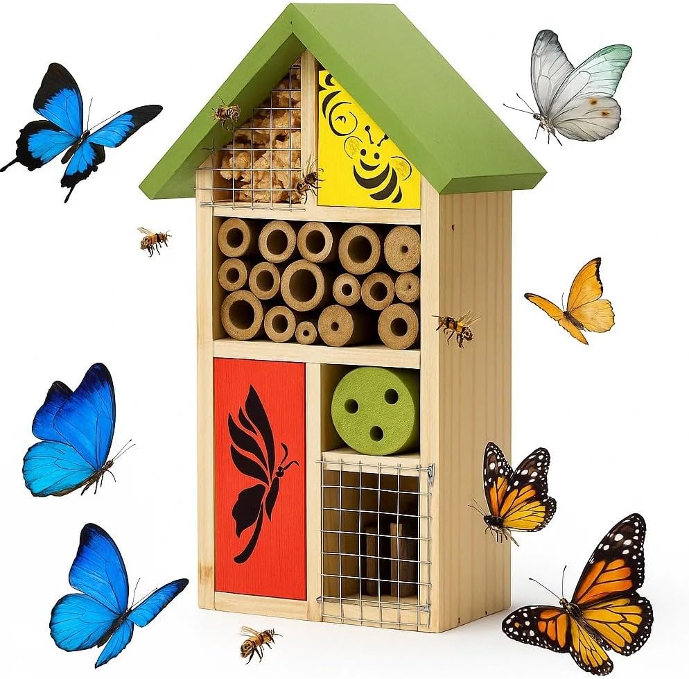 Amazon.com: Premium Bug Hotel Kit Cedar Wood Insect Hotel Insect House ...