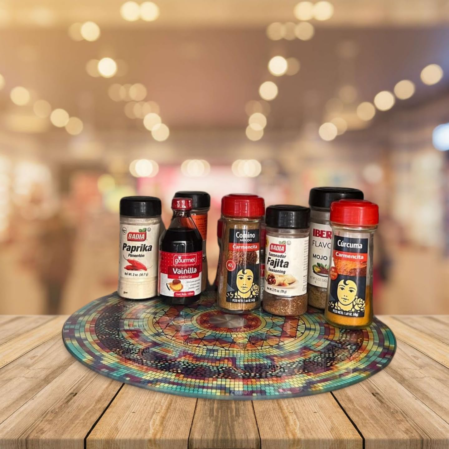 Amazon.com - 12 Inch Glass Lazy Susan-Unique Print Sturdy and Stable ...