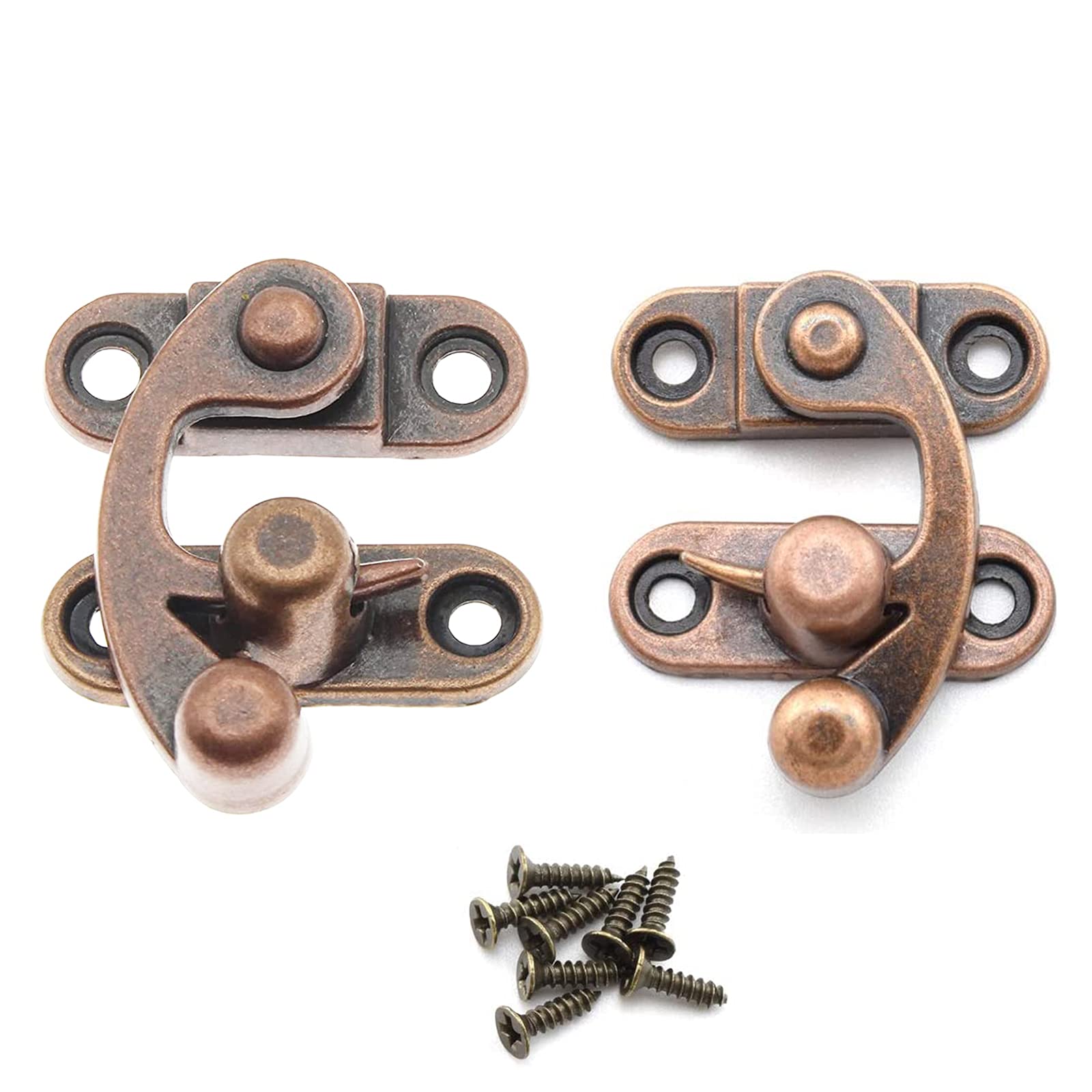 Snapklik.com : 1 Pair Antique Hook Hasp Latch Left Right Mini Swing Arm ...