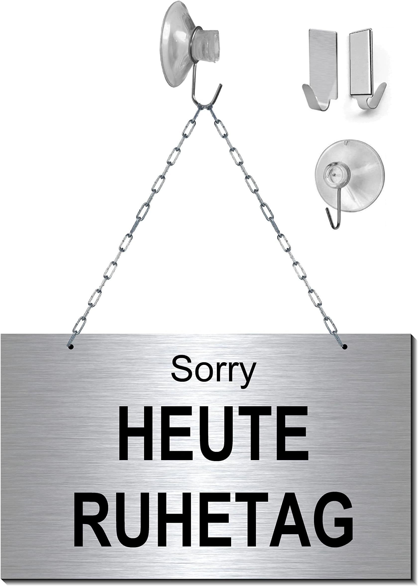 Heute Ruhetag-Schild-170 x 100 x 3 mm-Alu.-Edelstahloptik-Infoschild ...