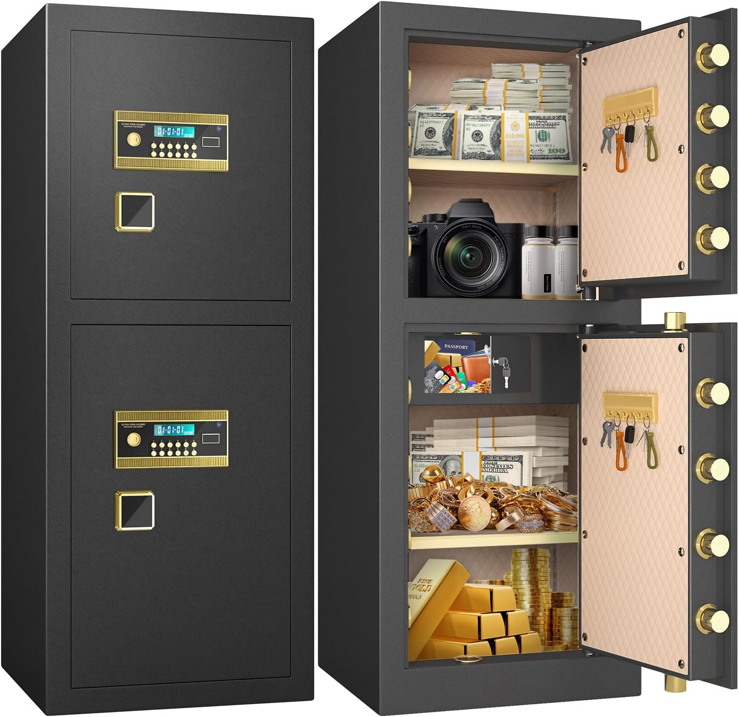 Omethey Safe, 59.05''H Extra Large Double Door Safes Box, 17.6 Cubic ...