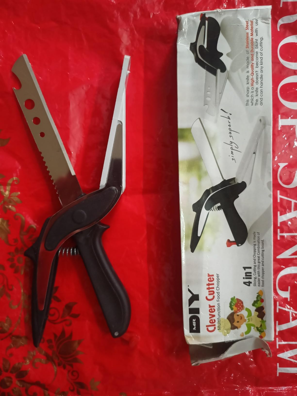 Toomh 2-in-1 Steel Smart Clever Cutter Kitchen Knife Food Chopper and ...