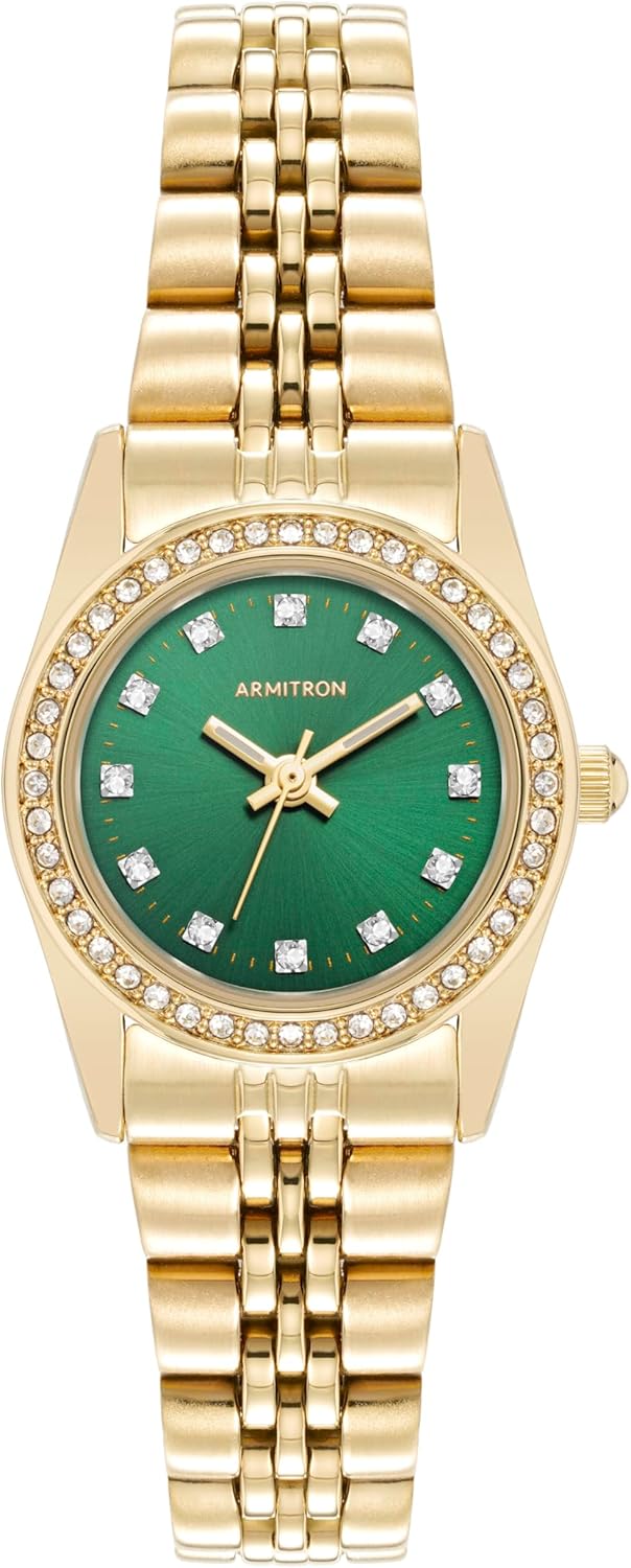 Amazon.com: Armitron Women's Genuine Crystal Accented Bracelet Watch ...