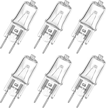 EKSAVE G8 Halogen Light Bulbs 35W 120V G8 Base 2Pin T4 JCD Type Xenon ...
