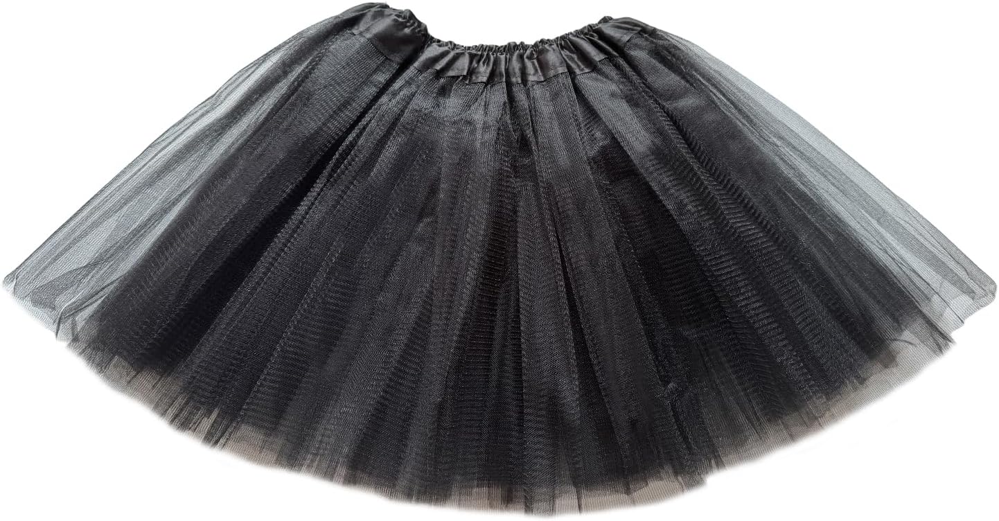 Amazon.com: Girl Tutu Skirt 3-Layered Tulle Skirts for Little Girls ...